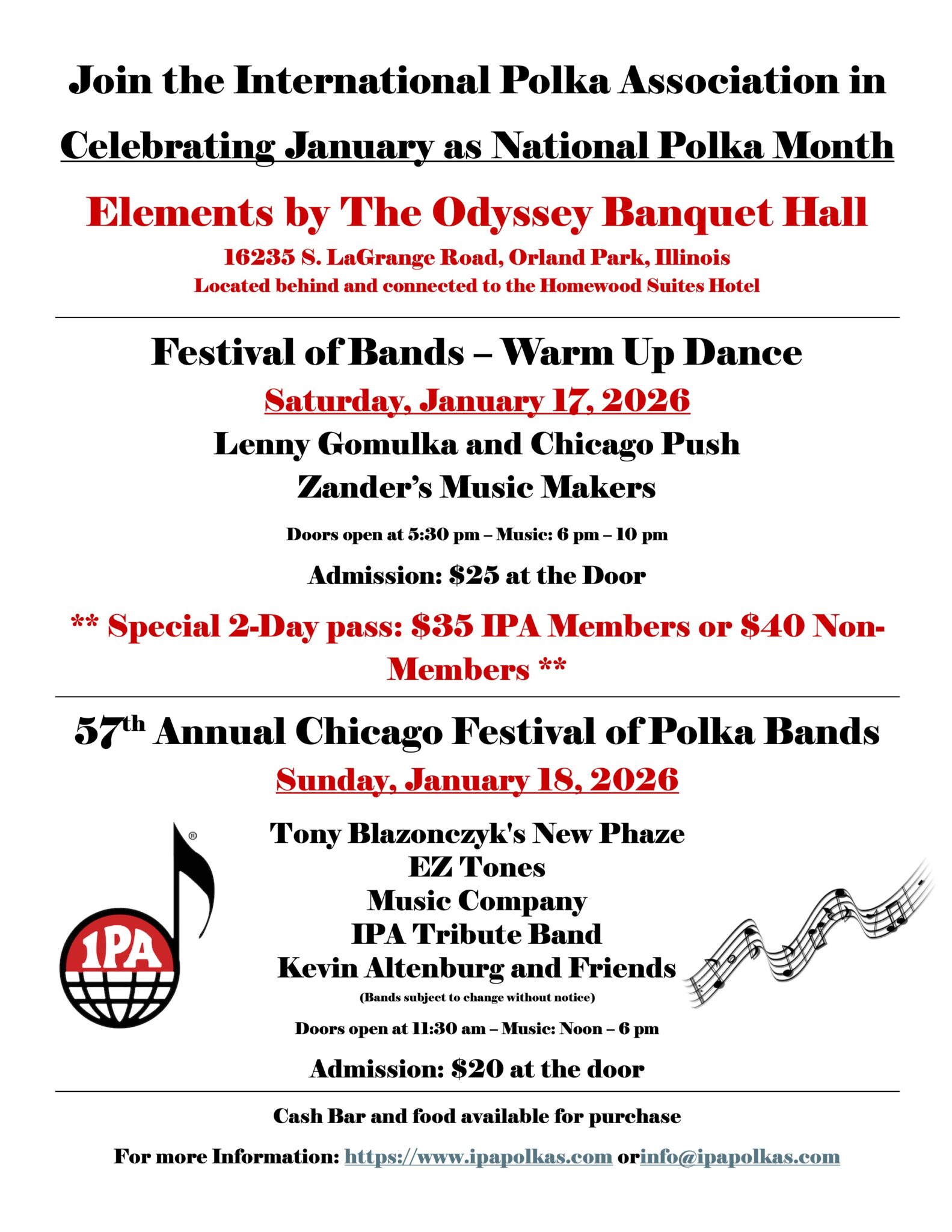 57th Annual Chicago Festival of Bands and Warm Up Dance – Jan 17th and ...